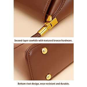 Women Design Handbags Genuine Leather Top Handle Purses Handbags Shoulder Bag For Women Small (Black)