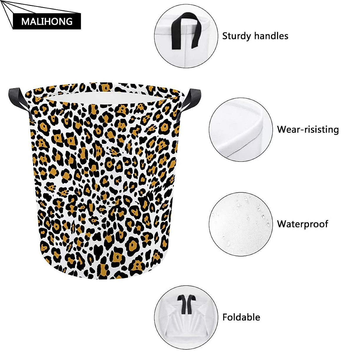 MALIHONG Giraffe Pattern Big Laundry Basket Nursery Toy Hamper Washable Canvas Storage Basket Foldable with Waterproof Coating Large Storage Organizer Boys and Girls Dirty Cothes Basket for Bedroom