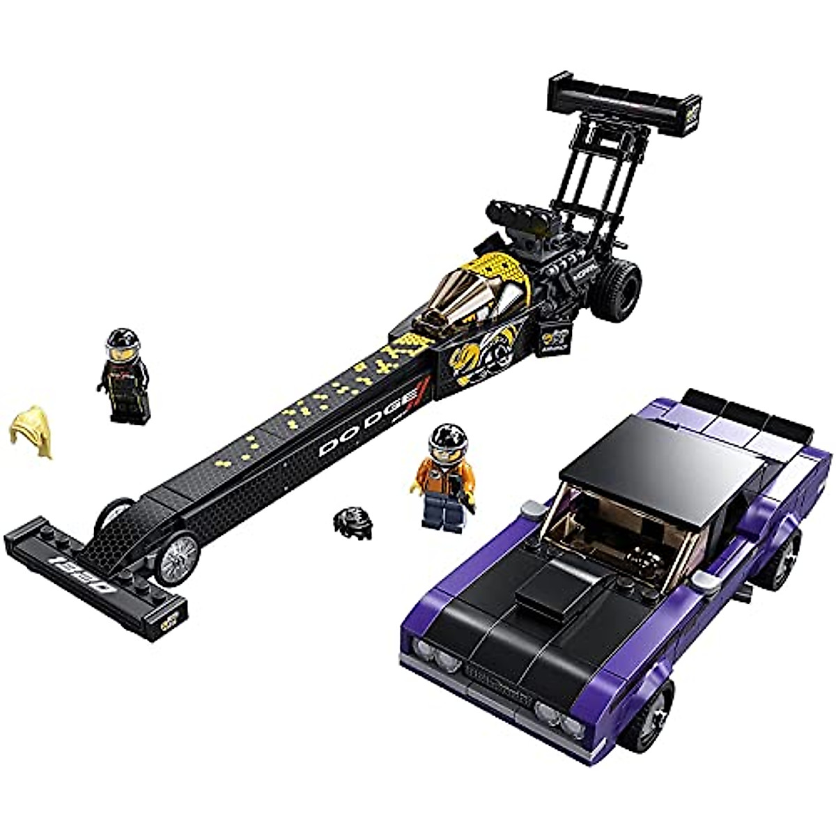 LEGO Speed Champions Mopar Dodge//SRT Top Fuel Dragster and 1970 Dodge Challenger T/A 76904 Building Toy; New 2021 (627 Pieces)