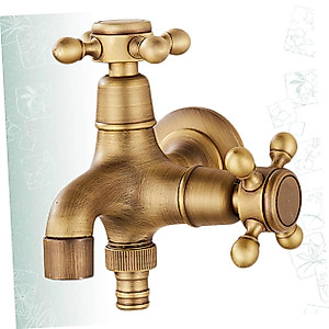 Generic 1pc Household Faucet European Bathtub Faucet Farmhouse Lavatory Faucet Metric Folding Ruler Bath Taps Bath Mixer Taps Bathtub Faucets Kitchen Tap Copper Faucet Mop Pool Antique, 15X15CM, Gold
