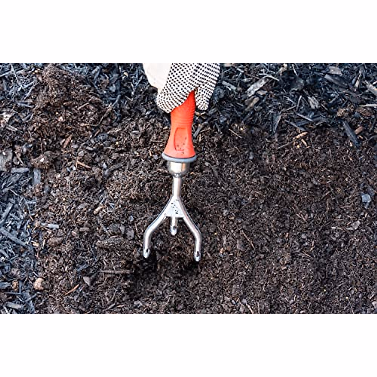 Garden Weasel 91367 Double-Sided Garden Cultivator Hand Tiller - for Loosening Soil, Weeding and Digging - Weather and Rust Resistant