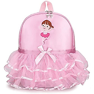 RZTA Ballet Dance Backpacks for Girls Ballerina Duffel Bags Tutu Dress Lace School Backpack (B2 Pink)