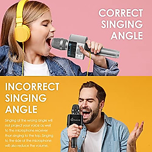 M100 - Bluetooth Karaoke Microphone - Carpool Karaoke Microphone - Bluetooth Microphone Wireless - Portable Handheld Karaoke Mic and Speaker with LED Screen - Wireless Microphones for Kids and Adults