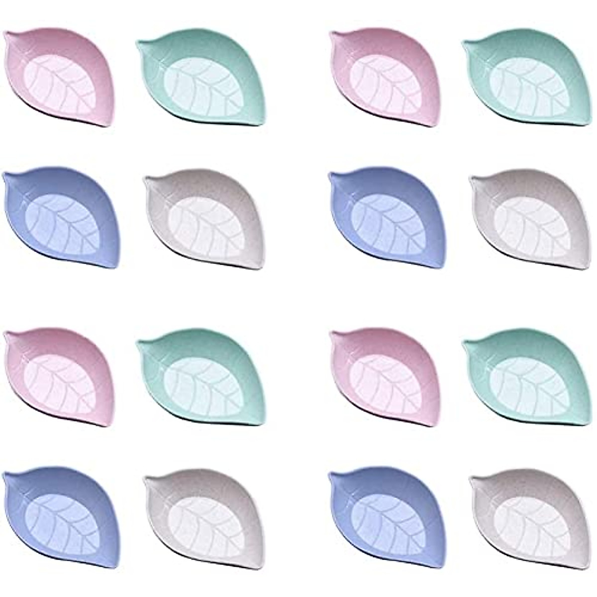 Bowl Set Small Bowls Cereal Bowl Ceramic Bowl ZHANGDONG16PCS Sauce Dishes Leaves Shaped Seasoning Dishes Mini Appetizer Plates Dipping Saucers Bowl for Restaurant Hotel Home7.13