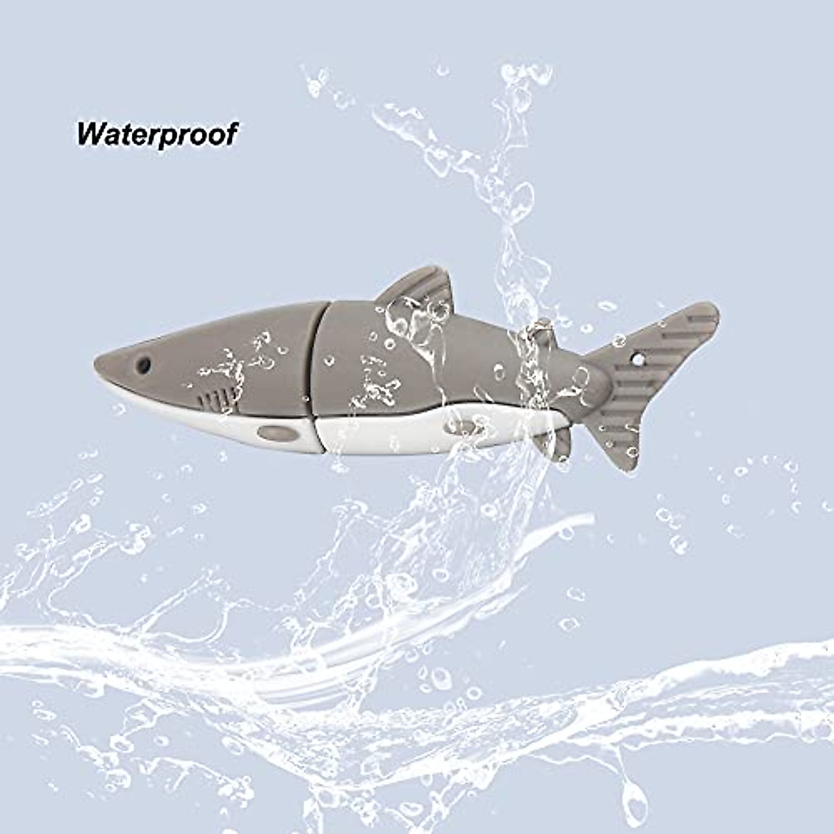 USB Flash Drive 64GB Cute Grey Shark Shaped USB Drive Thumb Drives USB 2.0 Memory Stick for External Data Storage