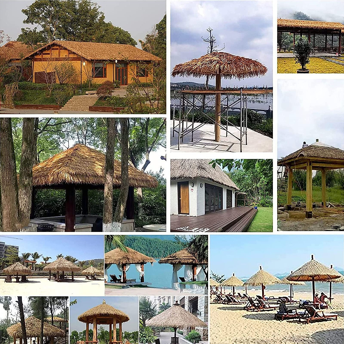 Mexican Straw Roof Thatch, Synthetic Thatch Roofing , Artificial Palm Thatch Rolls Duck Blind Grass Thatch Roofing for Tiki Bar Decorations, Palm Palapa Straw Thatch Roof for Fence Party ( Size : 39.4