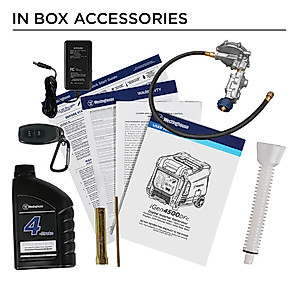 Westinghouse Outdoor Power Equipment 4500 Peak Watt Super Quiet Dual Fuel Portable Inverter Generator, Remote Electric Start, Gas & Propane Powered, RV Ready, CO Sensor, Parallel Capable