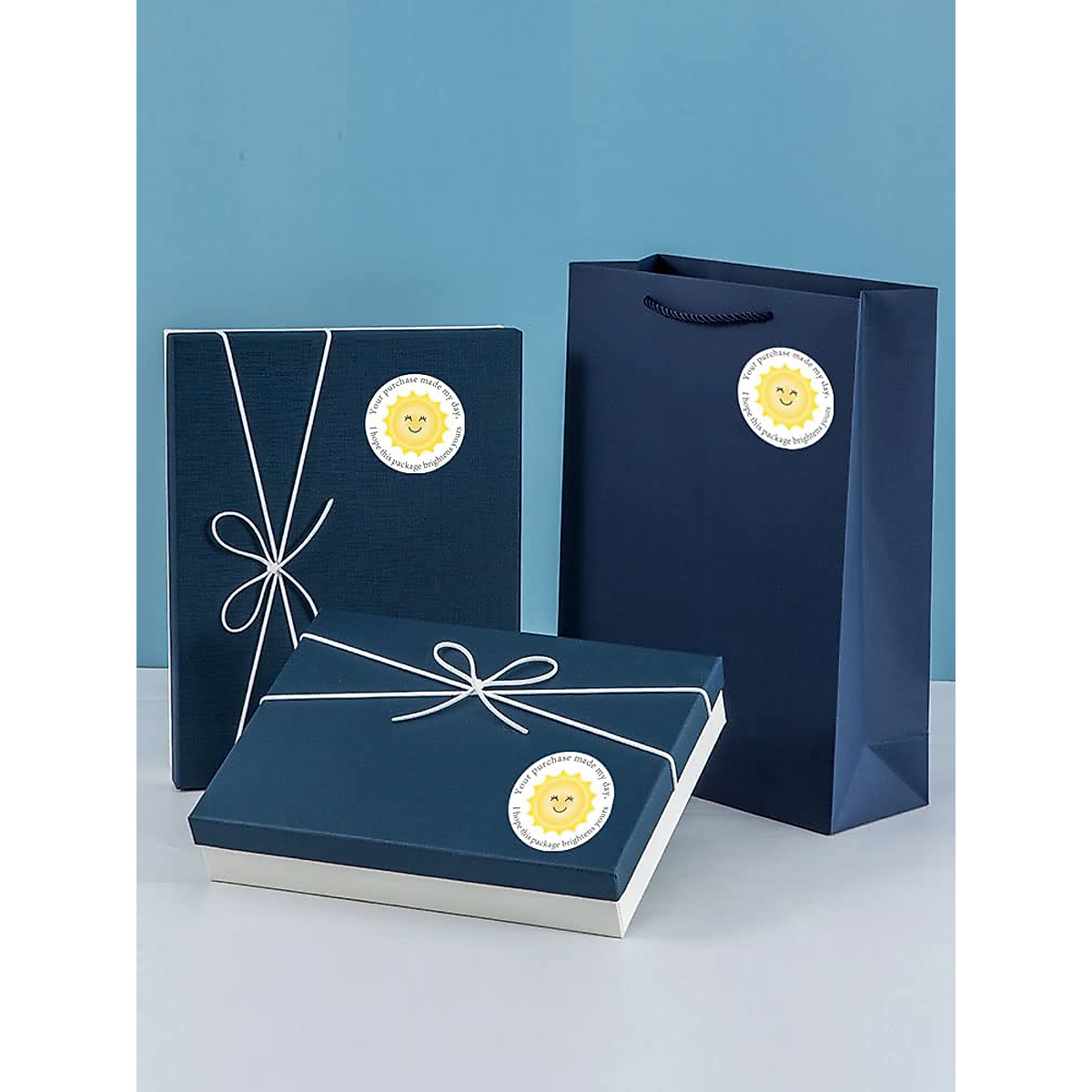 YOUOK Thank You Business Stickers - Round Yellow Sunshine Smile Face Gift Wrap Stickers for Shopping Bags/Packages/mailing Boxes, Shipping Stickers - 2 Inch 500 Total Labels