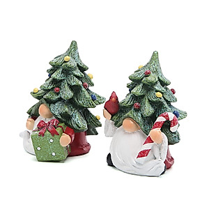 Hodao 2 PCS Christmas Tree Gnomes Decorations Xmas Gnomes Figurines Christmas Decor Handmade Elf Scandinavian Tomte Gnomes Figurines for Xmas Decor Gift - Christmas Party Home Gnomes Decorations