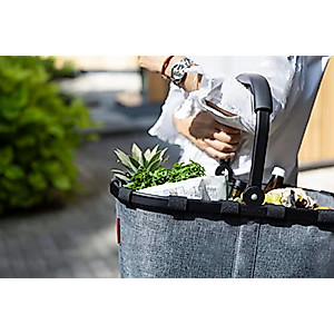 reisenthel carrybag twist silver - Sturdy shopping basket with plenty of storage space and practical inner pocket - Elegant and water-repellent design