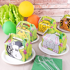 Safari Zoo Animals Treat Gift Boxes Birthday Party Favor Jungle Theme 12 Pack By Super Z Outlet