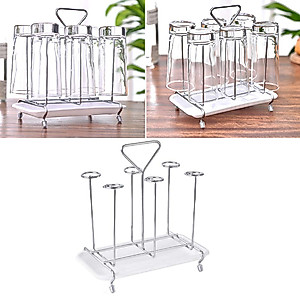 Kichvoe Dryer Mug Holder Stand Cup Drying Rack Stand, Metal Glass Mug Draining Tray Organizer Hanging Shelf Drinking Glass Drainer Stand for Kitchen Mug Mug Mug Holder