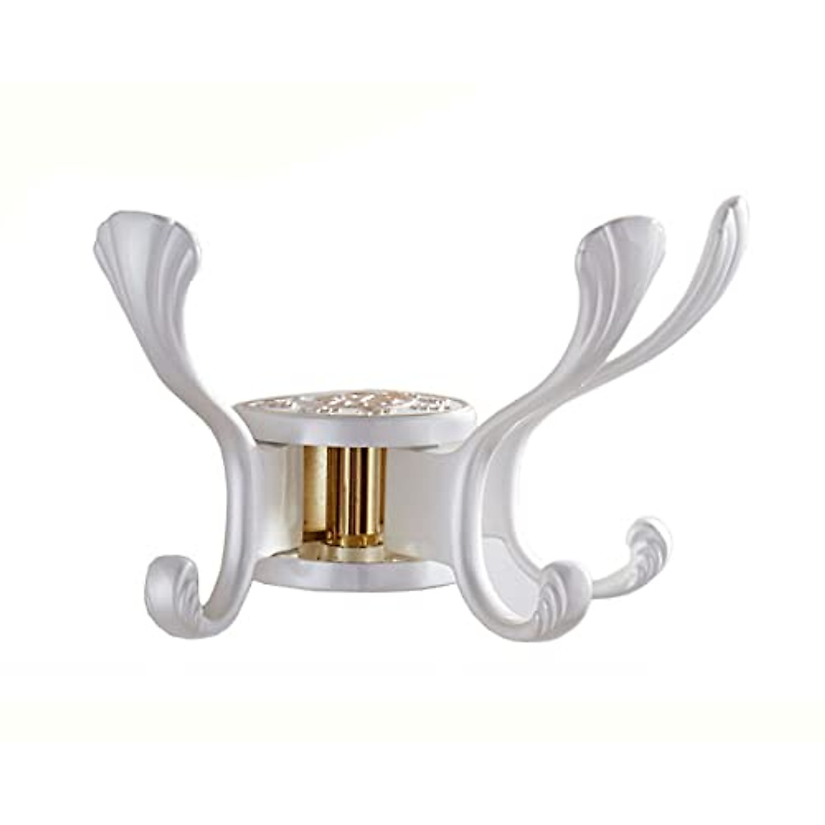 Clothes Hook,Wall Hooks Folding Heavy Duty Screw in Bathroom Coat Hooks Swivel Modern Metal Wall Mounted for Entry Kitchen Hanging Towel Hat Pack Bag Key Holder Organizer Rack, Bronze (Color : White