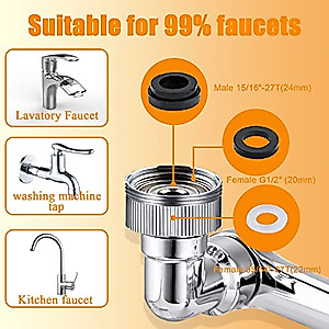 1080 Swivel faucet extension. Sink faucet spray accessory. Faucet extension for bathroom sink. Kitchen faucet spray. Dual gear mode can be adjusted freely