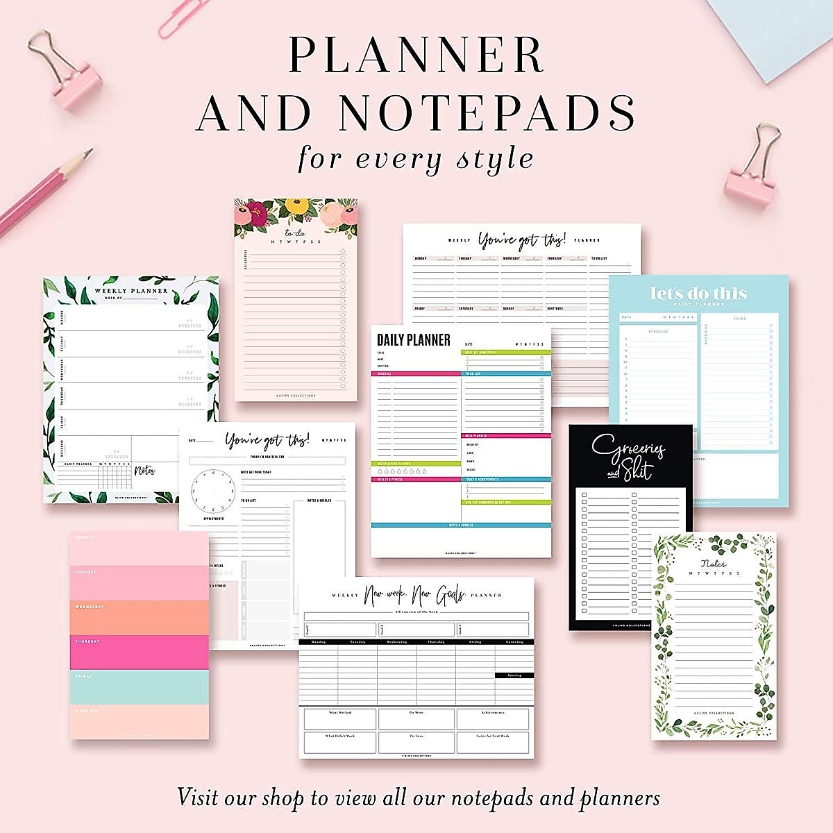 Bliss Collections Monthly Planner, Simple Pink Self-Care, Undated Desk Calendar and Planner for Organizing and Scheduling Tasks, Productivity Tracker, Goals, Notes and To-Do Lists, 12"x18" (18 Sheets)