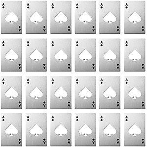 40 Pieces Groomsmen Bottle Opener Poker Bottle Cap Opener Card Bottle Opener Personalized Bottle Opener Stainless Steel Bottle Opener Beer Opener Cap for Wedding Party Bar Family Tools (Silver)