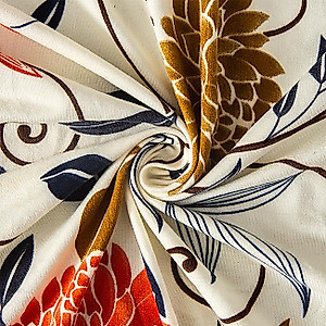 Lalluxy Stretchy Parson Chair Slipcovers for Dining Room Chair seat Covers Chair Protectors for Party Pet Protection Universal Fit Soft Polyester (Set of 4, Orange Flowers)