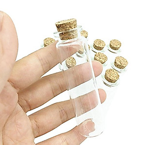 JASEASYZ Mini Glass Bottles with Cork Stoppers, Small Jars with Cork Lids, Tiny Glass Bottles, DIY Wedding Wishing Bottle Message Vial for Sand Art Crafts Home Party Decorations 20ML Pack of 12