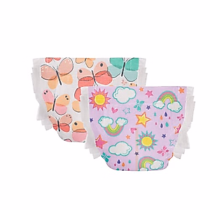 The Honest Company Clean Conscious Diapers | Plant-Based, Sustainable | Sky's the Limit + Wingin It | Club Box, Size 6 (35+ lbs), 44 Count