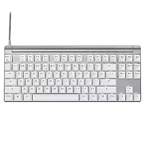 Teerwere Gaming Keyboard USB 2.0 Wired 87 Keys White Backlit Cherry MX Switch Mechanical Keyboard Suitable for Office and Home Use Mechanical Gaming Keyboard (Color : White, Size : Red Switch)