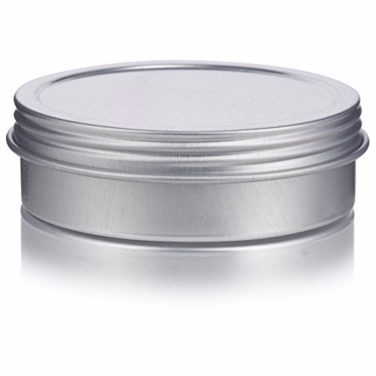 JUVITUS 2 oz Metal Steel Tin Flat Container with Tight Sealed Twist Screwtop Cover (6)