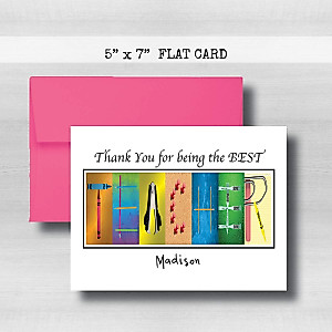 Teacher Appreciation Card, 5" x 7" FLAT CARD, Personalized with child's name