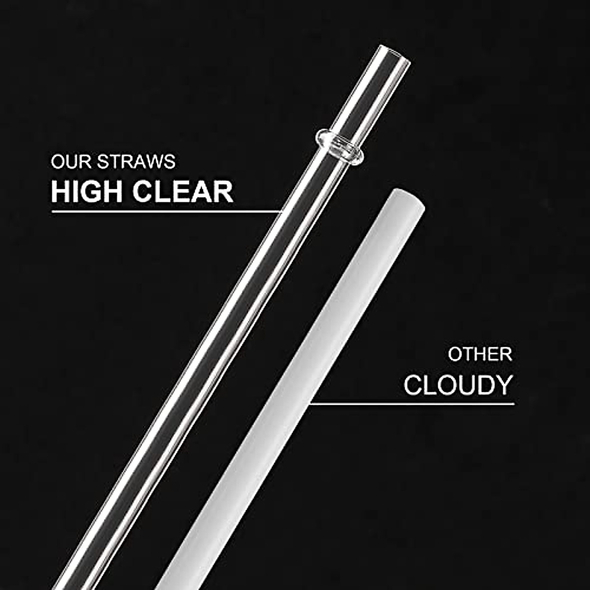 24 Pcs, Highly Clear Reusable Straws with 4 Straw Brushes, 10.5 in Long Hard Plastic Drinking Straws, Transparent Replacement Straws for 16OZ-32 OZ Tumblers, Cups, Jars, YETI, Starbucks - BPA FREE