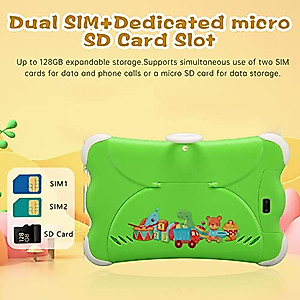 Tablet, Kids Tablet 100-240V 7 Inch RAM 3GB ROM 32GB 6000mah Rechargeable Battery HD 1280x800 Green (US Plug)