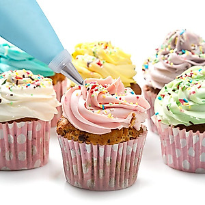 Wddeevoi Piping Bags and Tips Set, Cakes Decorating Kit Supplies with 2 Reusable Pastry Bags, 18 Frosting Tips, 2 Couplers, 2 Bag Ties, 3 Cake Scraper, Cake Decorating Tools for Cookie Icing