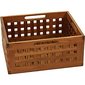 AquaTeak Grate Medium Size Teak Storage Bin