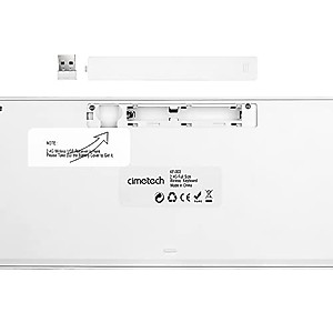 cimetech Wireless Keyboard, 2.4G Advanced Full Size Keyboard with Number Pad, Silent Ergonomic Keyboard and 110 Keys, for Laptop, Desktop, PC, Mac, Windows 10/8/7/XP (Aqua Green)