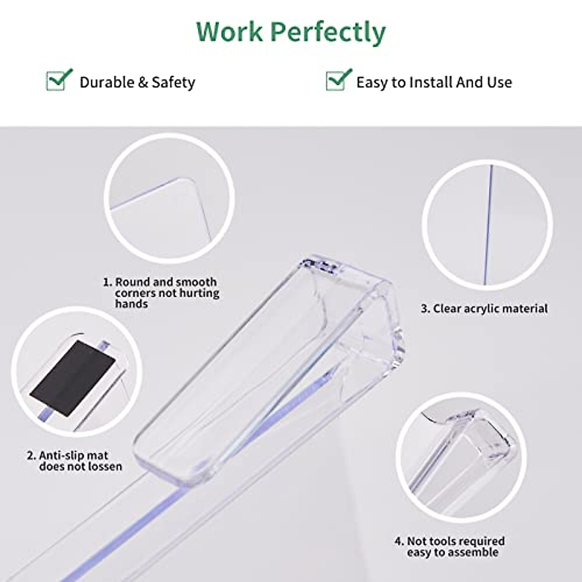 MIVERYEA Acrylic Shelf Dividers, Clear Shelf Divider for Closet Organization 6 Pack Plastic Shelve Divider for Clothes Purses Separators