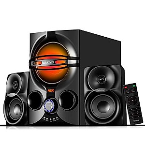 Boytone BT-324F, 2.1 Bluetooth Powerful Home Theater Speaker Systems, with FM Radio, SD USB Ports, Digital Play Back, 40 Watts, RGB Light, Full Function Remote Control, Smartphone, Tablet