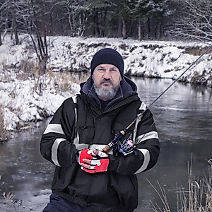 SKSAFETY High Visibility Reflective Jackets for Men, Waterproof Safety Jacket for Men with Pockets, Black Work Construction Coats for Winter Cold Weather,2XL, 1 Pack