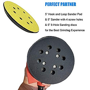 5-Inch 8-Hole Replacement Sander Pad for Milwaukee Sander, 5" Hook & Loop Sanding Pad for Milwaukee 6021-21 & 6034-21, 2648-20, 2648-21 Random Orbit Sander -1 Pack
