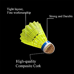 Senston Badminton Shuttlecocks Nylon Badminton Shuttlecocks Birdies Durability Stability Shuttlecock for Outdoor Indoor Sports Activities/Training
