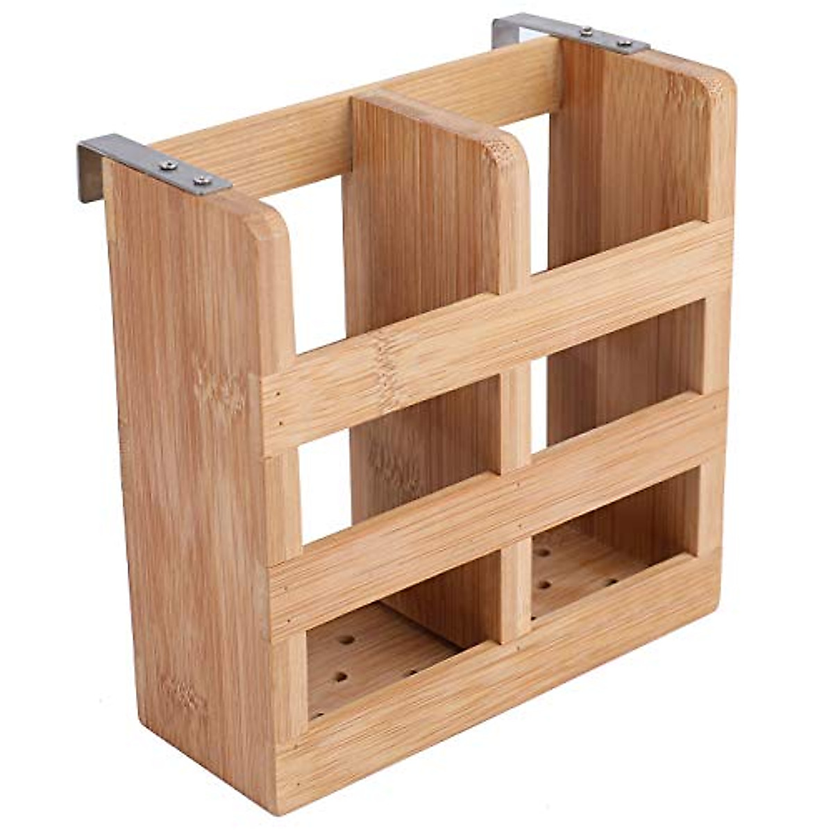 Lawei Bamboo Dish Drying Rack with Utensil Holder - Collapsible Dish Drainer Foldable Dish Rack Bamboo Plate Rack for Plates, Cups, Mugs, Utensil, Flatwares