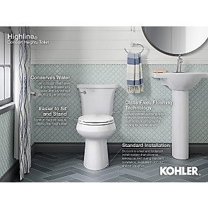 KOHLER 5481-U-96 Highline Toilet, Biscuit