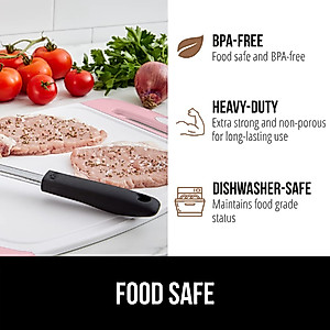 The Original GORILLA GRIP Oversized 100% BPA Free Reversible Durable Kitchen Cutting Board Set of 3, Juice Grooves, Dishwasher Safe, Easy Grip Handle Border, Food Chopping Boards, Cooking, White Pink