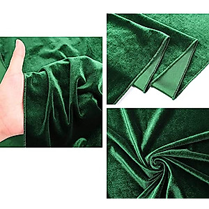 MDS Pack of 1 Yard Stretch Velvet Fabric for Wedding Dress Fashion Crafts Costumes Dance wear Clothing Home Decor Plush Silky Velvet – 58” Width Hunter Green