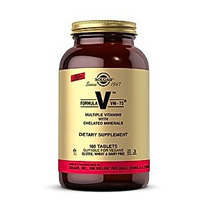 Solgar Formula VM-75 - Multivitamin with Chelated Minerals - Vitamin A, B6, B12, C, D, E - Biotin, Magnesium, Calcium, Iron, Zinc - Vegan Gluten/ Dairy Free - 180 Count (Pack of 1), Cream