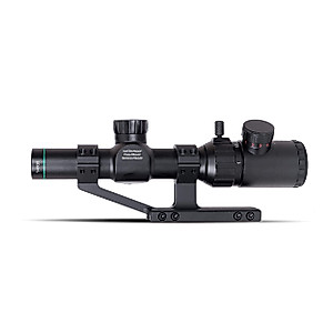 Monstrum 1-4x20 Rifle Scope with Rangefinder Reticle | ZR255 H-Series Offset Scope Mount | Bundle