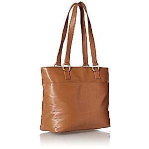 Bueno of California GAL Antique Leather Tote, Cognac