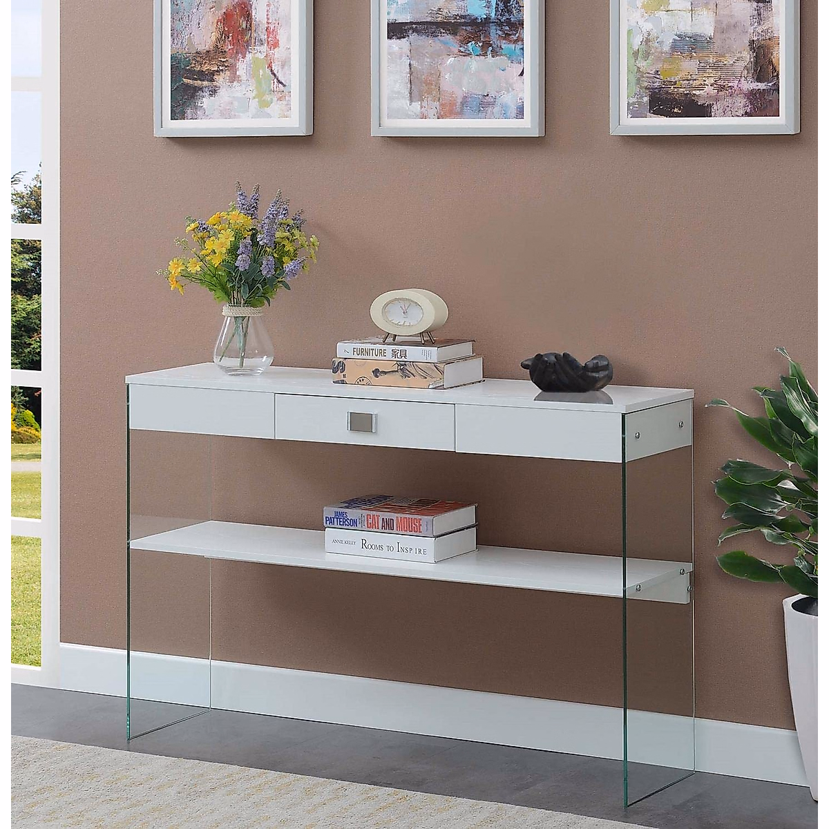 Convenience Concepts SoHo 1-Drawer Console Table, White