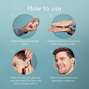 Alpine SoftSilicone Moldable Silicone Putty Ear Plugs - Noise Reducing Earplugs for Sleeping, Swimming, & Concentrating - Comfortable Snoring Solution - 28dB - 12 Pack