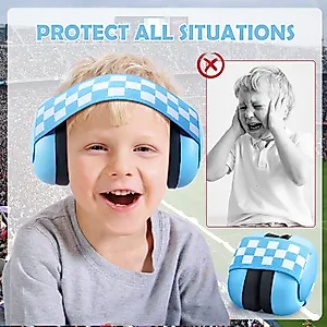 TOODOO Baby Ear Protection Noise Cancelling Ear Muffs Toddler Headphone with Adjustable Elastic Headband for Baby 3-36 Month