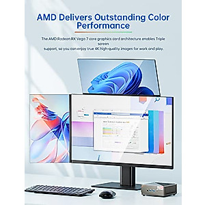 SkyBarium Mini PC Windows 11, AMD Ryzen 5 5626U（Up to 4.3GHz）, Mini Gaming Desktop Computer 32GB DDR4 RAM 1T SSD, Mico PC Thin Client with WiFi 6 BT 5.2 HDMI DP Type-C Support 4K@60Hz Triple Display