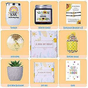 Sunflower Gifts For Women, Sunshine Gifts, Get Well Soon Gifts For Women, Care Package For Friends, Thinking Of You Gifts For Women, After-Surgery Gifts, Sick Care Package, Get Well Soon Gift Basket