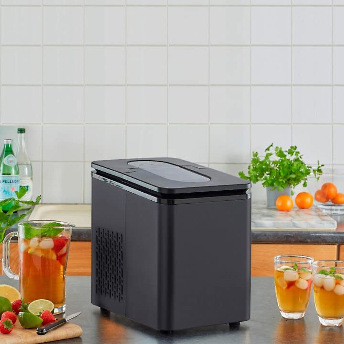 SOOPYK Ice Makers Countertop | Portable Ice Maker Cube | 27 lbs in 24 hrs | 9 Ice Cubes Per 5-8 Mins | Ice Maker Machine Self Cleaning Function | Ice Scoop and Basket,Stainless Steel