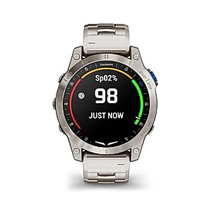 Garmin D2™ Mach 1, Touchscreen Aviator Smartwatch with GPS Moving Map, Aviation Weather, Health and Wellness Features and More, Vented Titanium Bracelet